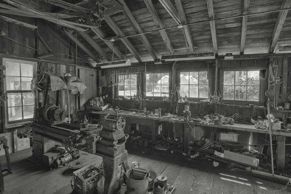 The Cannery’s Machine Shop – B&W – ©Derek Chambers | Derek Chambers ...